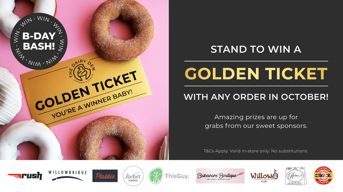 GOLDEN TICKET - Birthday Bash! – The Dairy Den